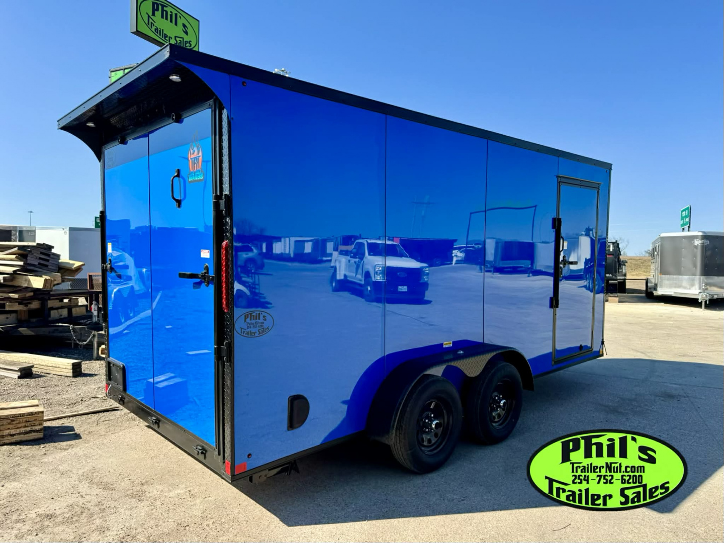 New 7X16 UPGRADED .080 EXTERIOR & REAR WING Cargo / Enclosed Trailer ...