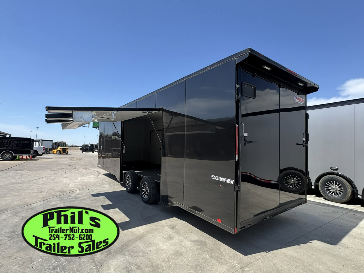 New Pace American 8.5X28 BLACKOUT Car / Racing Trailer FULL ESCAPE DOOR ...