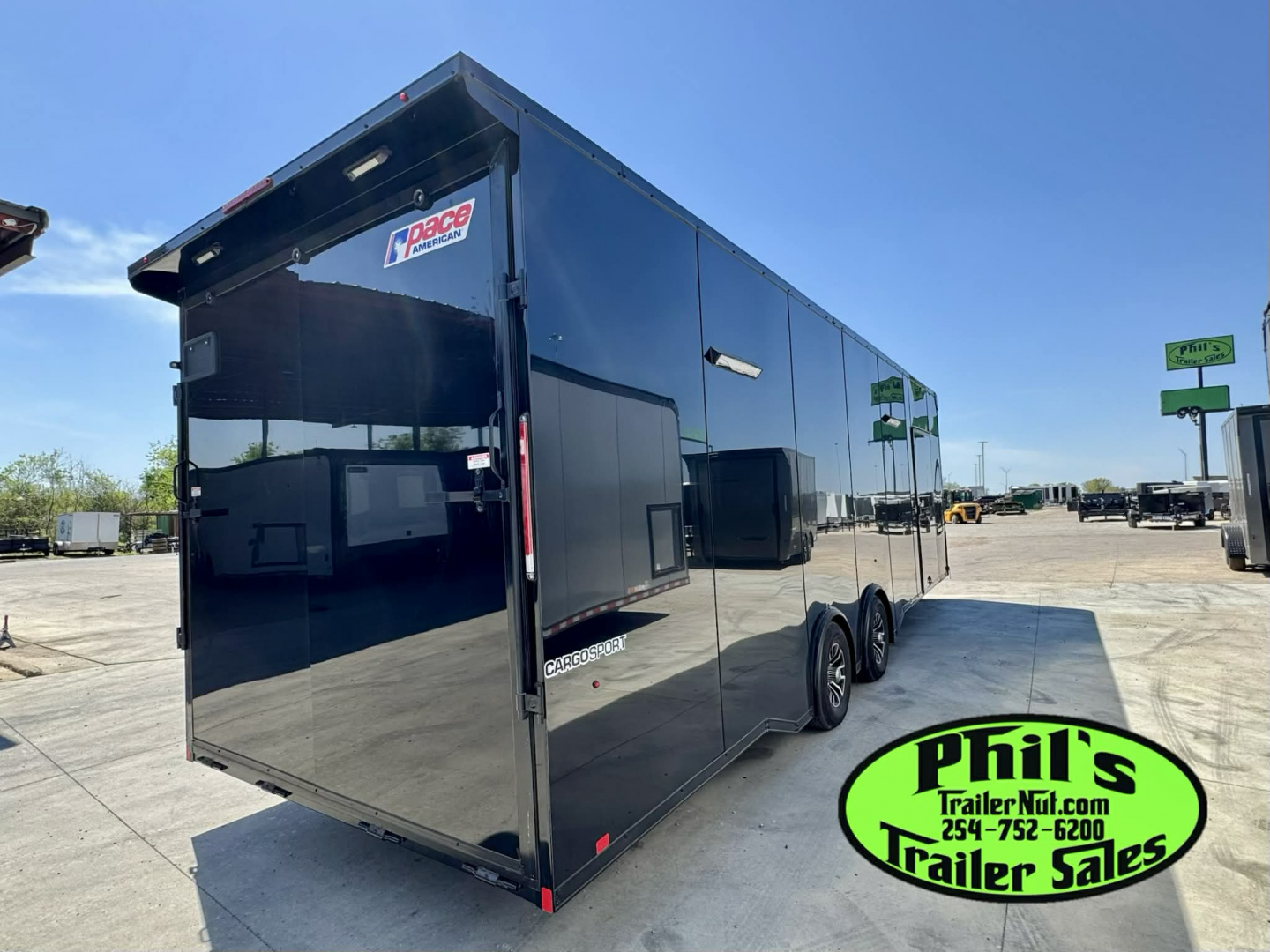 New Pace American 8.5X28 BLACKOUT Car / Racing Trailer FULL ESCAPE DOOR ...