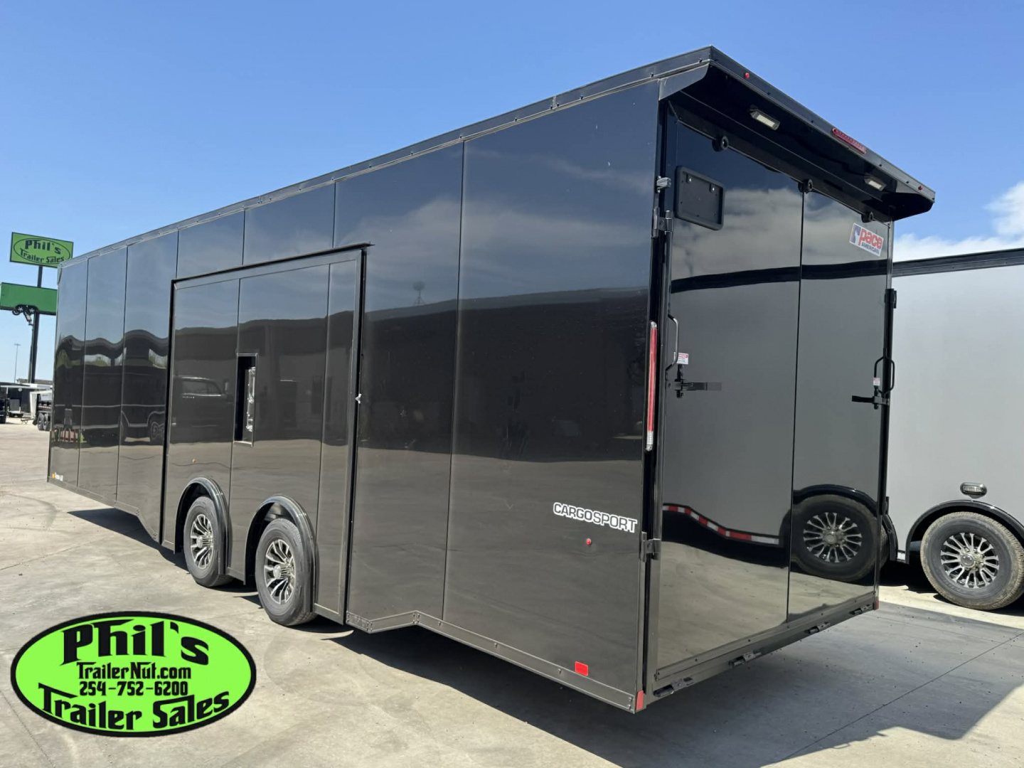 New Pace American 8.5X28 BLACKOUT Car / Racing Trailer FULL ESCAPE DOOR ...