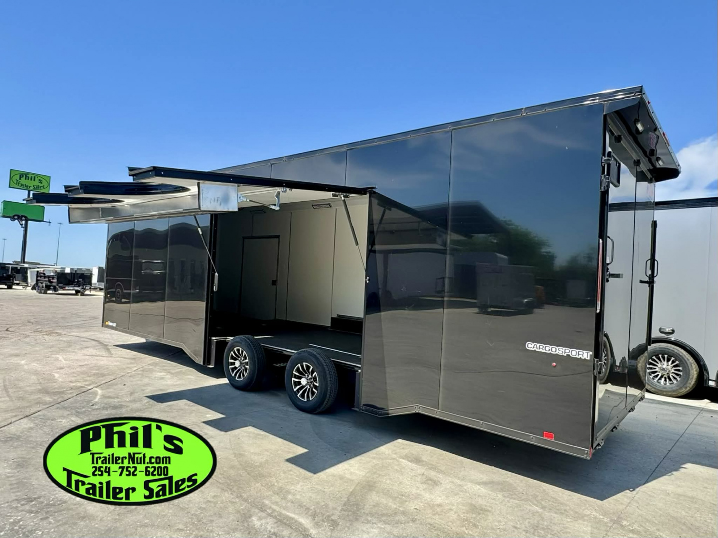 New Pace American 8.5X28 BLACKOUT Car / Racing Trailer FULL ESCAPE DOOR ...