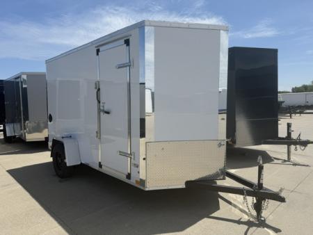 New 2025 Cross White 6'x12' 3k Beta Flat Top V-Nose Enclosed Cargo ...