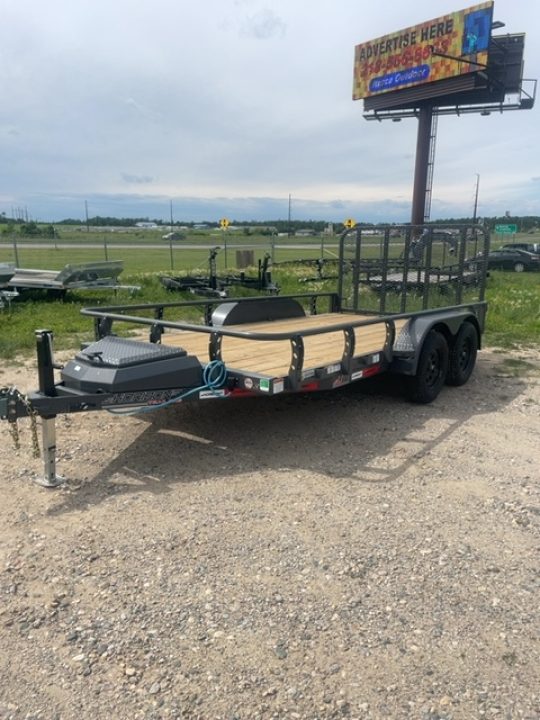 New 2026 Bear Track SINGLE AXLE 7X15 FOLD FLAT RAMP Utility Trailer for ...