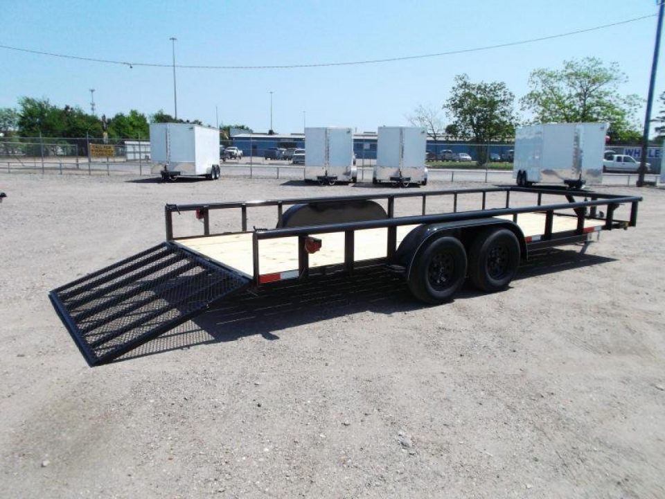 New 2026 J&C Trailers 83x20 Utility Trailer / Lowboy Trailer / 4ft Ramp ...
