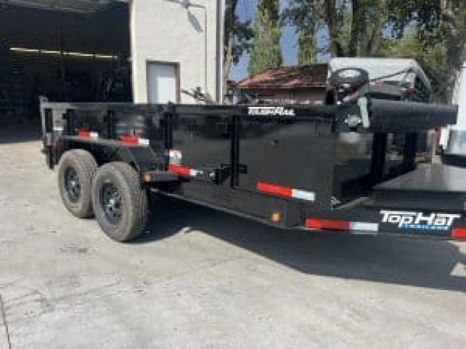 New 2026 Top Hat Trailers 7X16 Dump Trailer 14K Low profile tarp, ramps ...