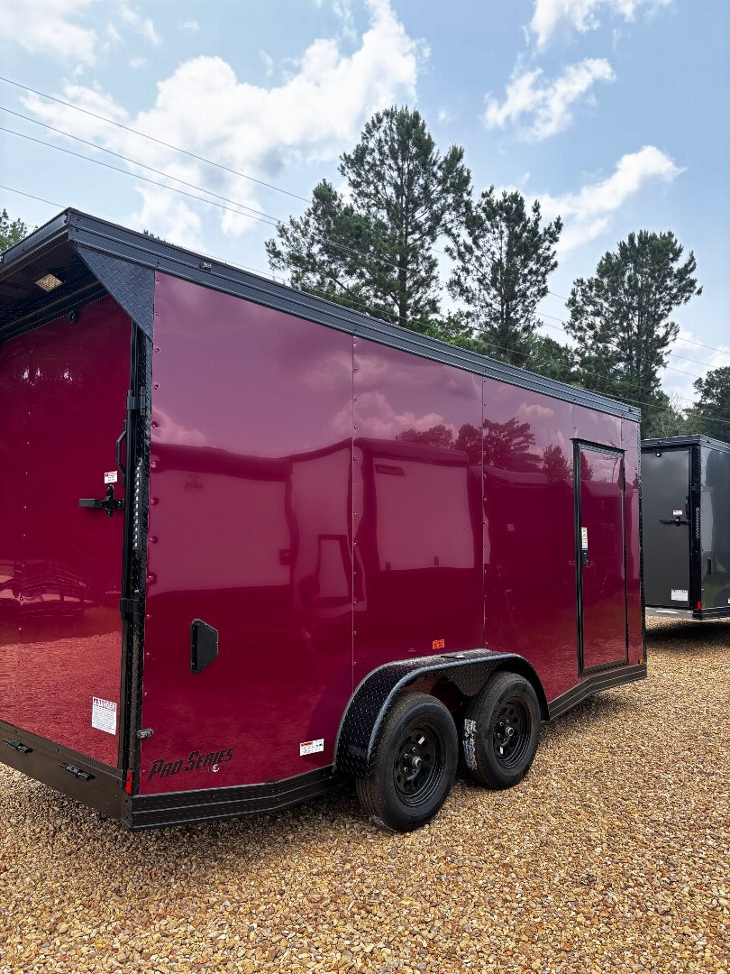 New 2025 7X16 ENCLOSED CARGO TRAILER -84" INTERIOR-REAR WING W/ LIGHTS ...