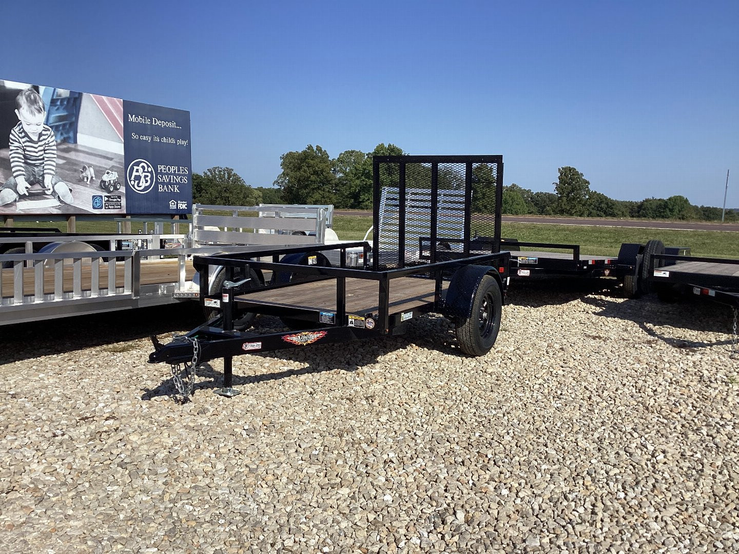 New 2024 60x8 H&H Rail Side Utility Trailer, 3k Idler