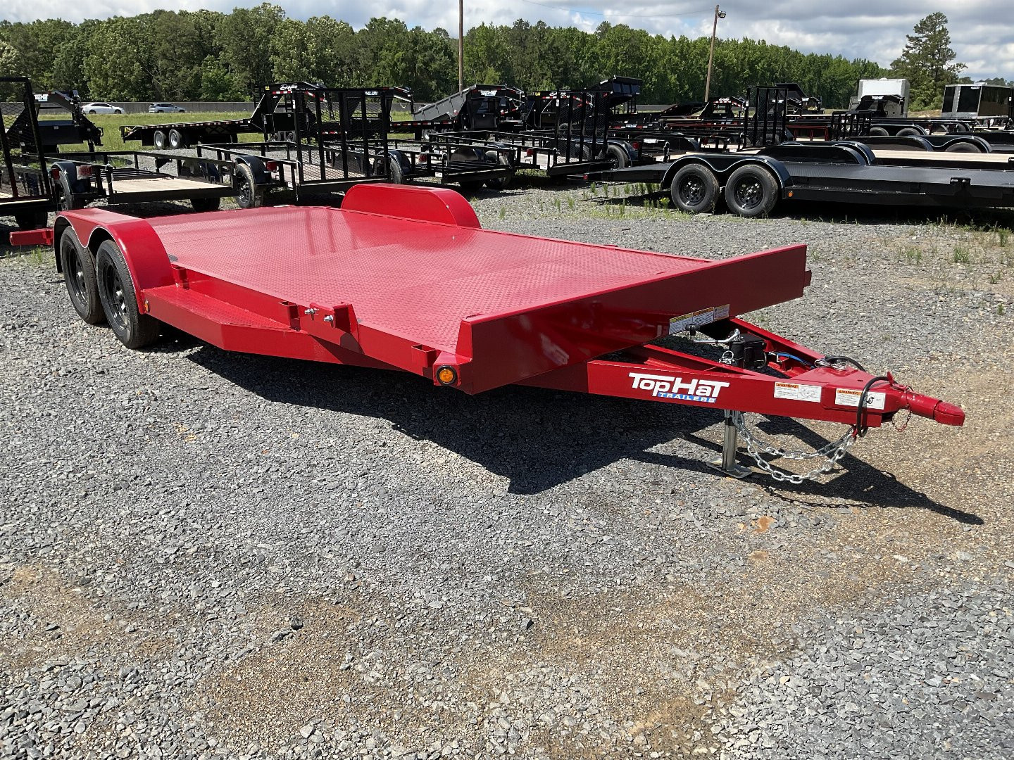 New 2025 TOP HAT TRAILERS Car Hauler 20x83 7k Steel Deck Car Hauler - Red