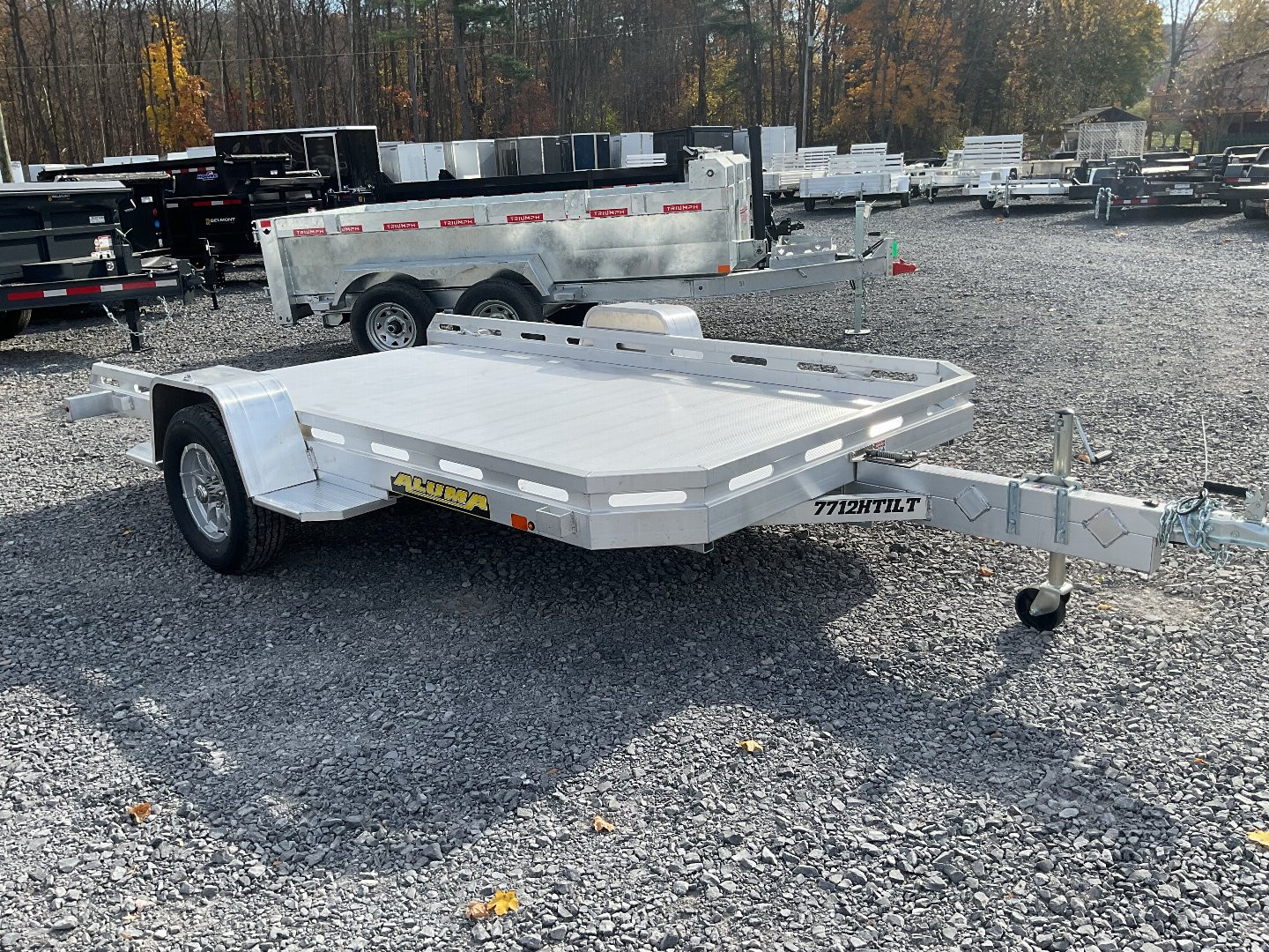 New 2025 Aluma 7712H-TILT-S Utility Trailer/Tilt Deck Trailer 77"X12 ...