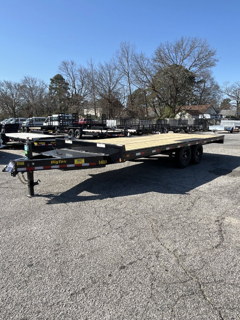 New 2025 Big Tex 20' 14OA 14K Flat Bed Trailer w/ Slide In Ramps