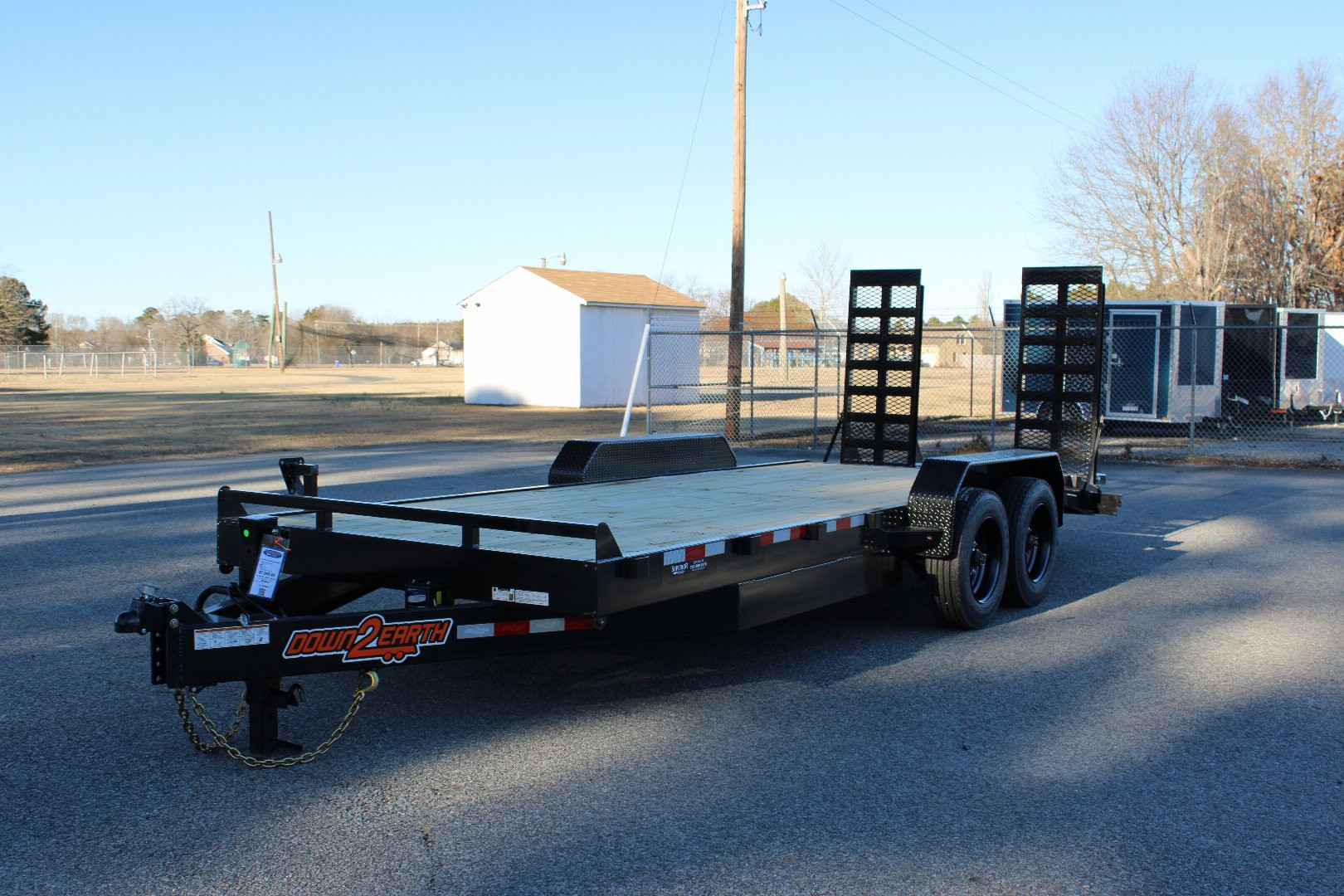 New 2025 Down 2 Earth 22ft 16K w/ Fold Up Ramps Equipment Trailer
