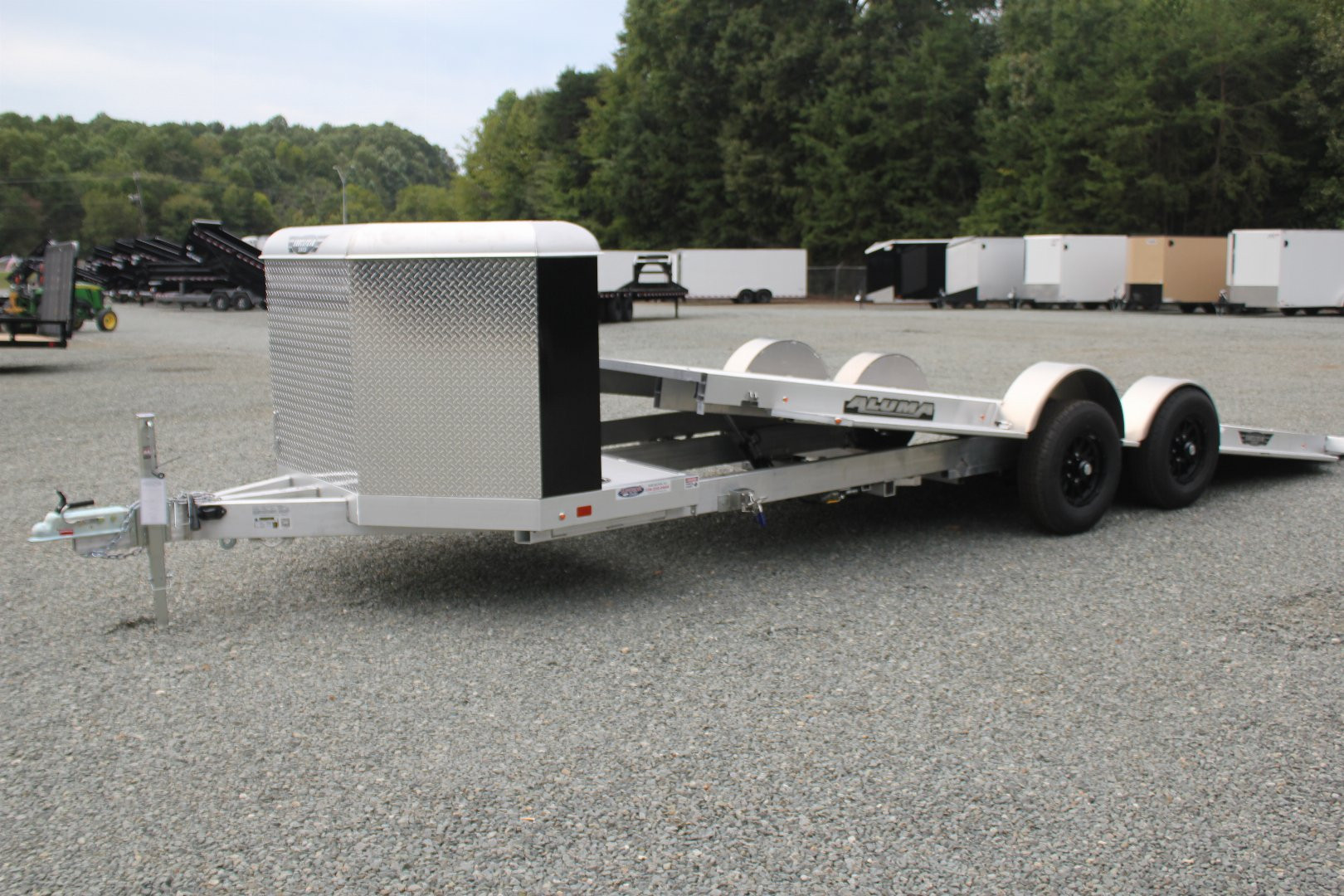 New 2025 ALUMA 8220H-XL Tilt Car Trailer w/ Cargo Box