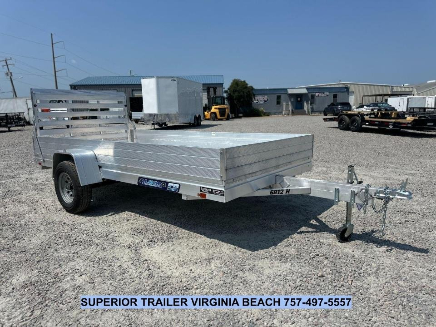New 2025 ALUMA 6812H w/ 12" Solid Sides & Gate Utility Trailer