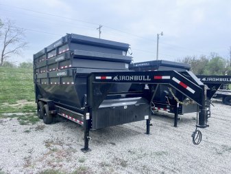 New 2026 IRON BULL 83x16 GOOSENECK ROLL OFF DUMP TRAILER W/ 3 BINS