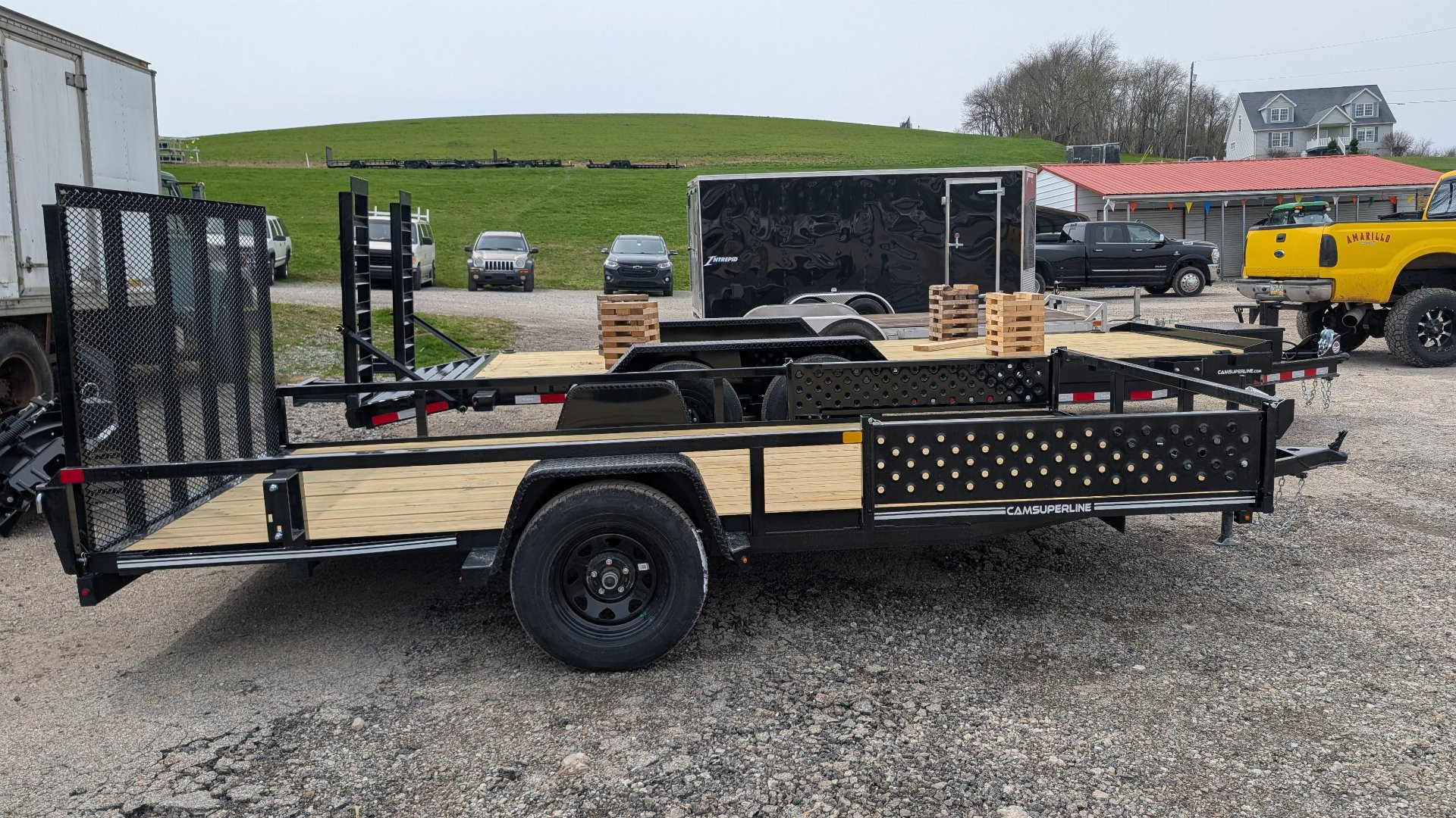 New 2025 CAM SUPERLINE 7x14 Tubular Top Rail Utility Trailer w/ ATV ...