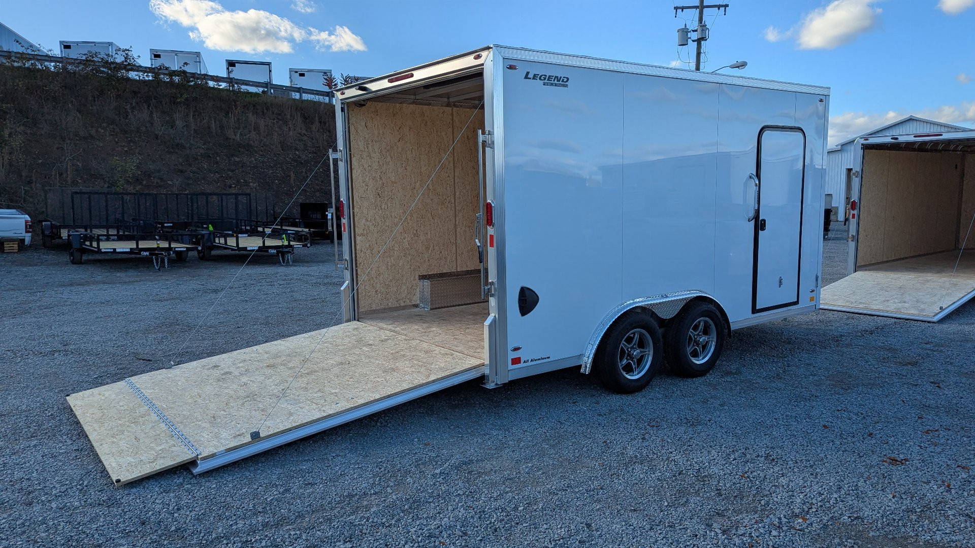 New 2025 LEGEND 8x14 + 3' V Flat Top V-Nose Enclosed Cargo Trailer w ...