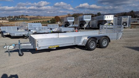 New 2025 Aluma 6'9" x 18 SR Utility Trailer w/ Side Ramps, Solid Rear ...