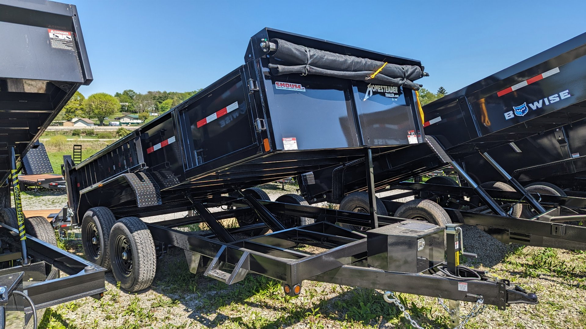 New 2024 Homesteader 6'8" x 12 HD Lo Pro Equipment Dump Trailer w/ Side ...