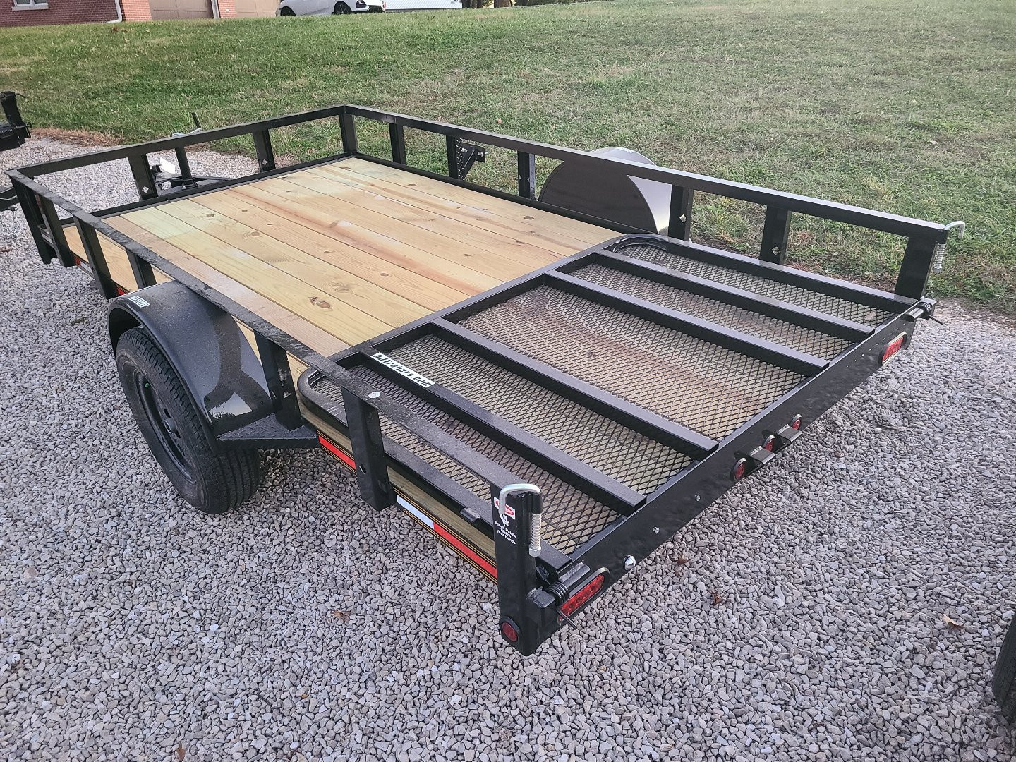 New Heartland 76" X 12' SINGLE AXLE 4' REAR GATE, 4" CH TONGUE