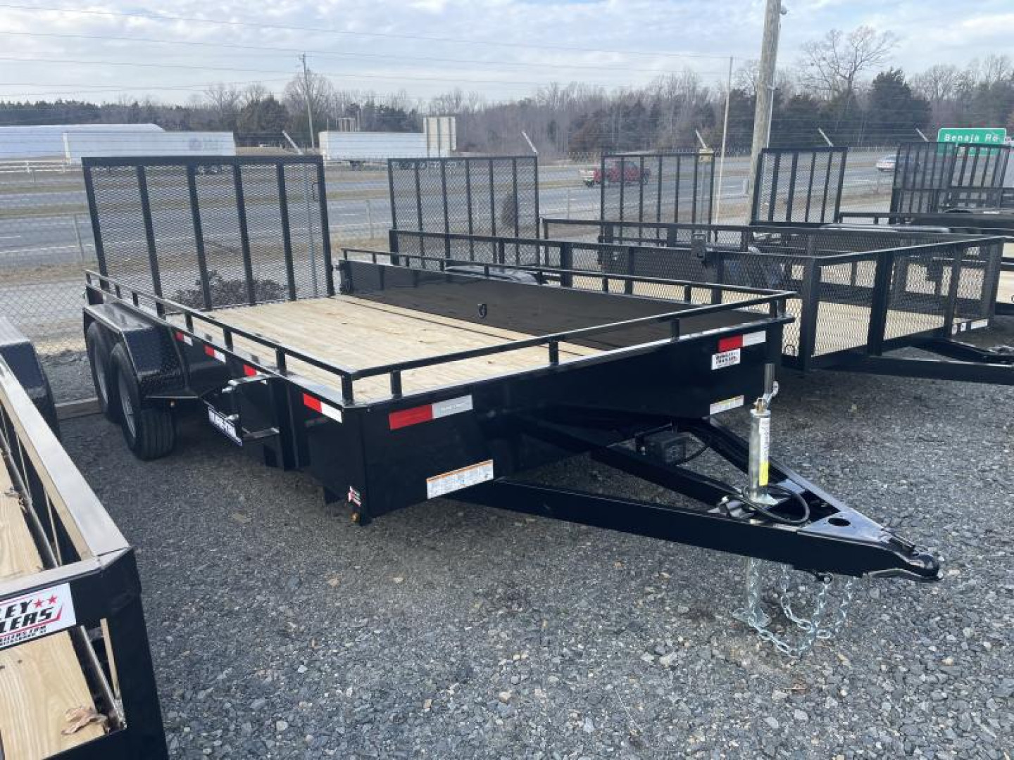 New 2025 SURE-TRAC 7x16 tall metal sides Landscape Trailer