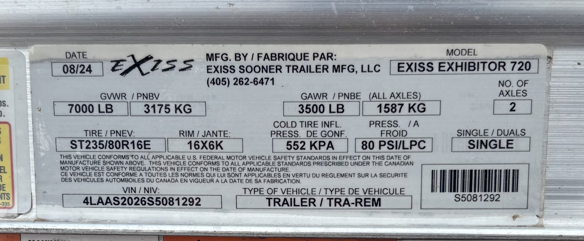 New 2024 Exiss Trailers Exhibitor 720 Low Pro Show Trailer (8 Pen)