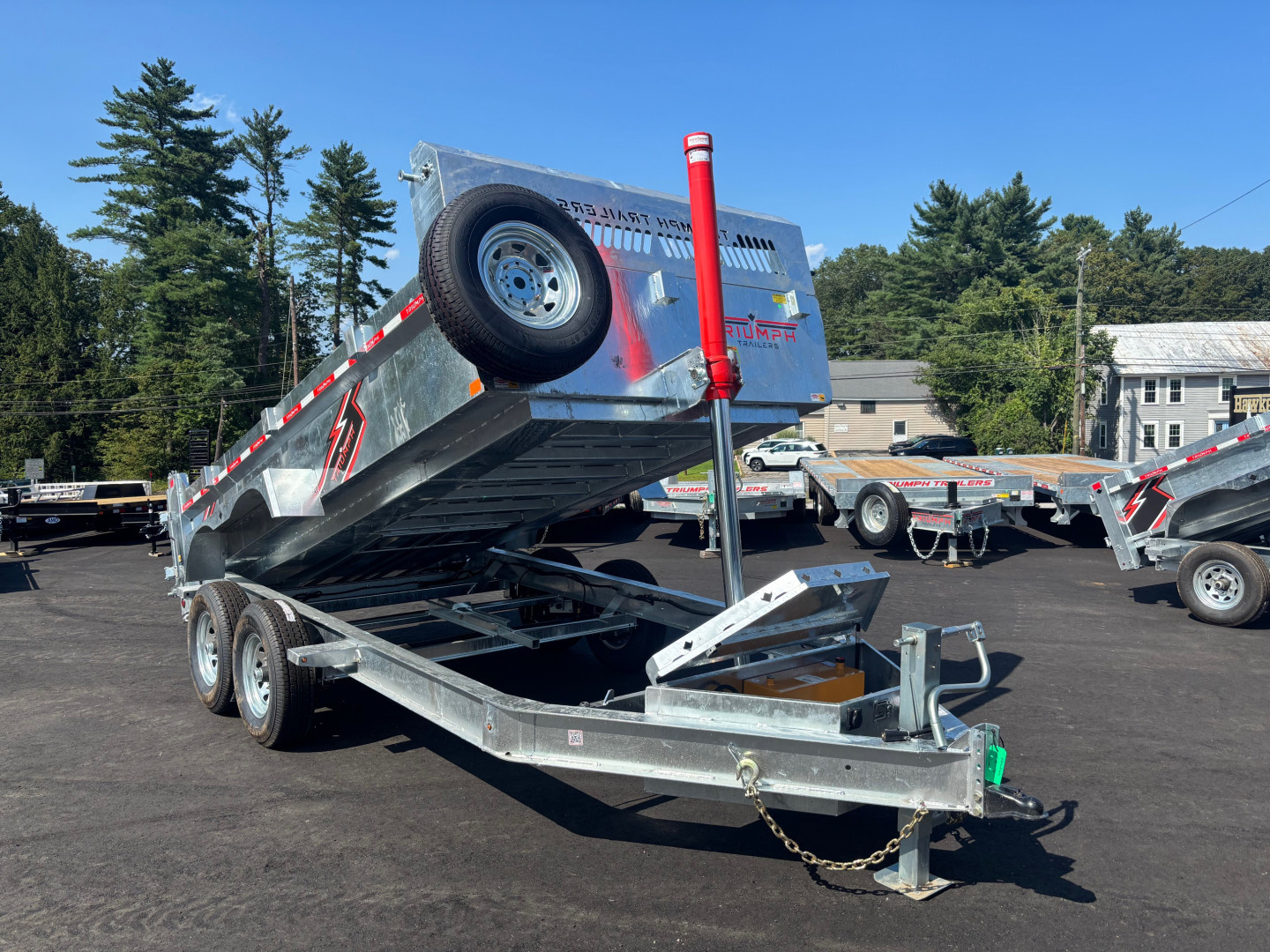 New 2026 Triumph 7x14 Dump Trailer- Galvanized/ 8" I beam/ Spreader Gate/ Tarp kit-Ramps - 14 ...
