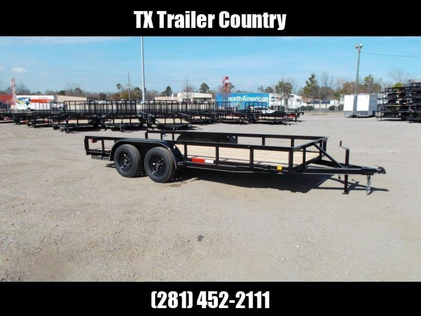 New 2025 J&C Trailers 77x16 Utility Trailer / Lowboy Trailer / No Gate ...
