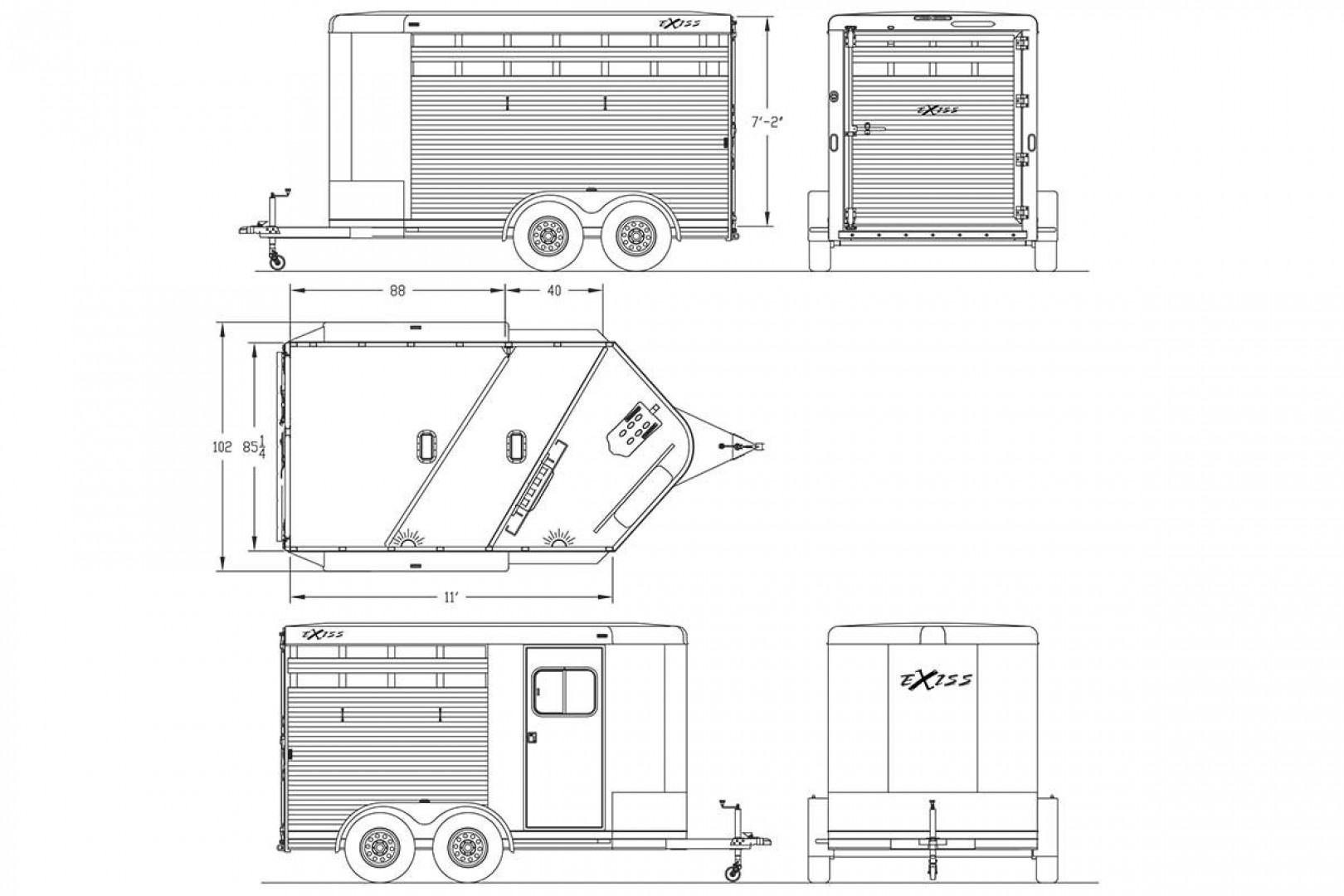 New 2025 Exiss Trailers EXPRESS 2H BP - CX Stock / Stock Combo Trailer