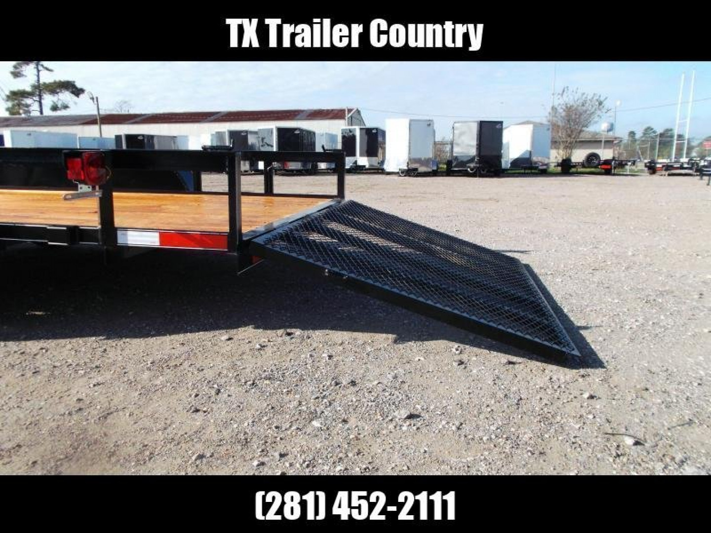 New 2025 J&C TRAILERS 77x16 Tandem Axle Utility Trailer / Lowboy Trailer / 4ft Ramp Gate ...