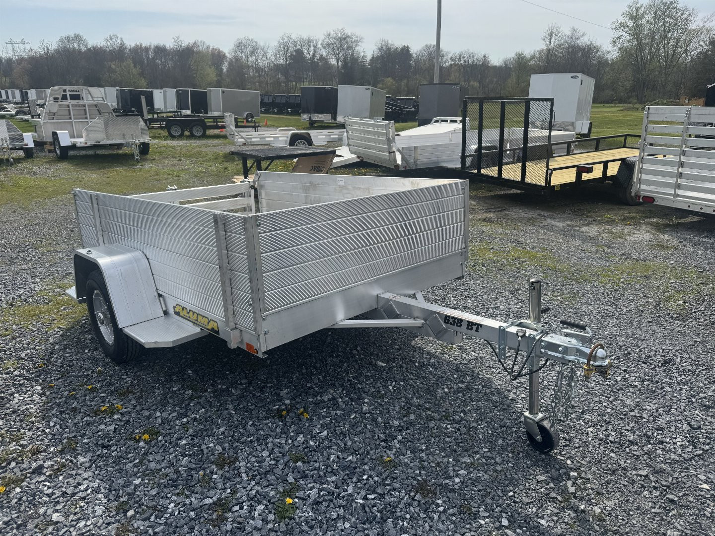 New 2026 Aluma 638S-BT Bifold Gate 2 Foot Solid Sides Utility Trailer ...