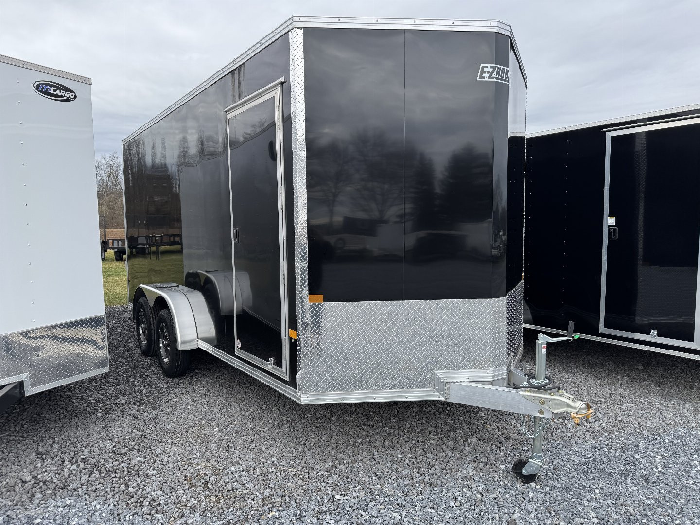 New 2025 E-Z HAULER 7.4x16 Aluminum Tandem Axle Enclosed 7'1" Interior ...