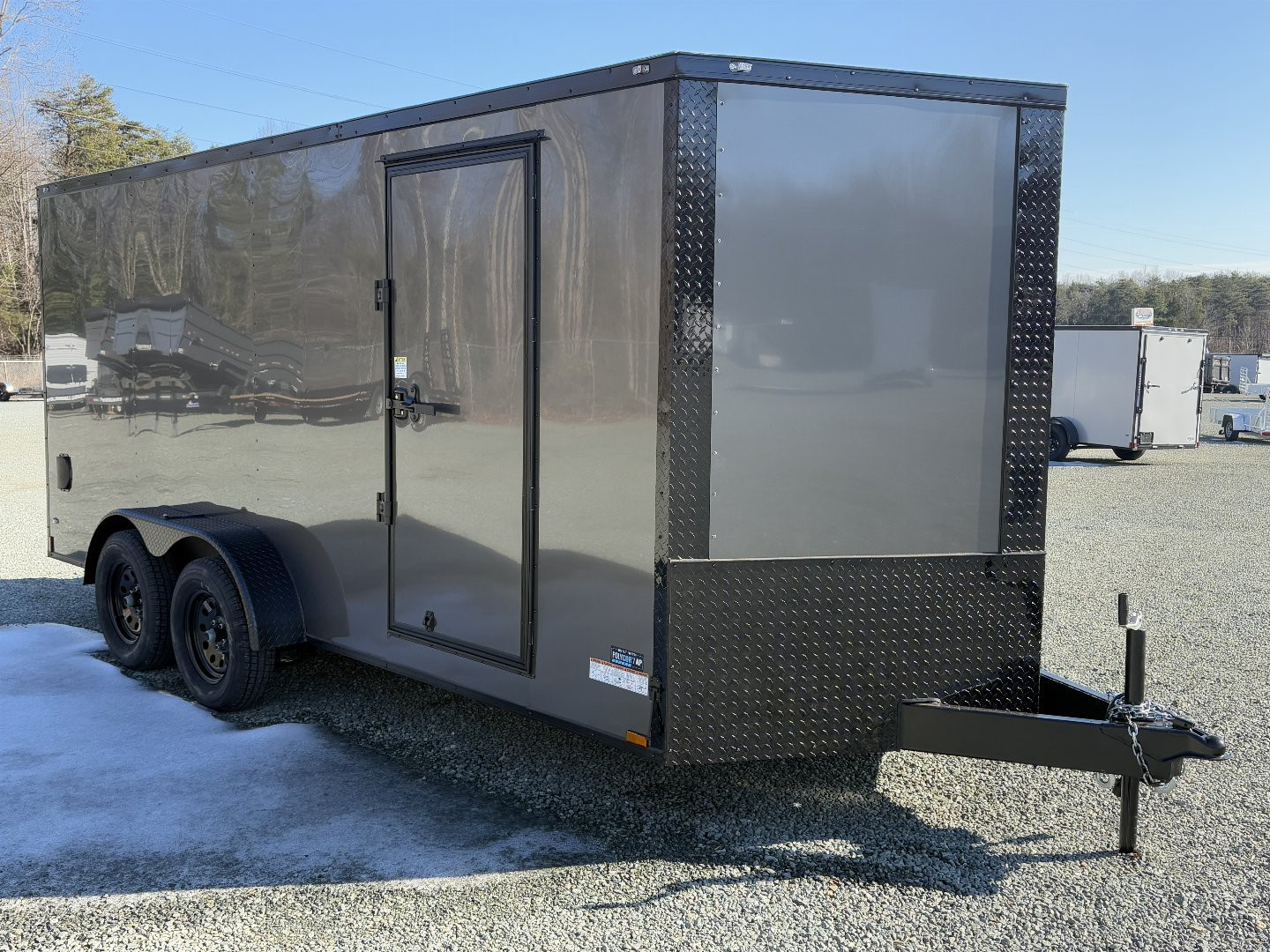 New 2025 ANVIL 7x16 7K Enclosed w/ Ramp Door, Black Out Package & Poly ...