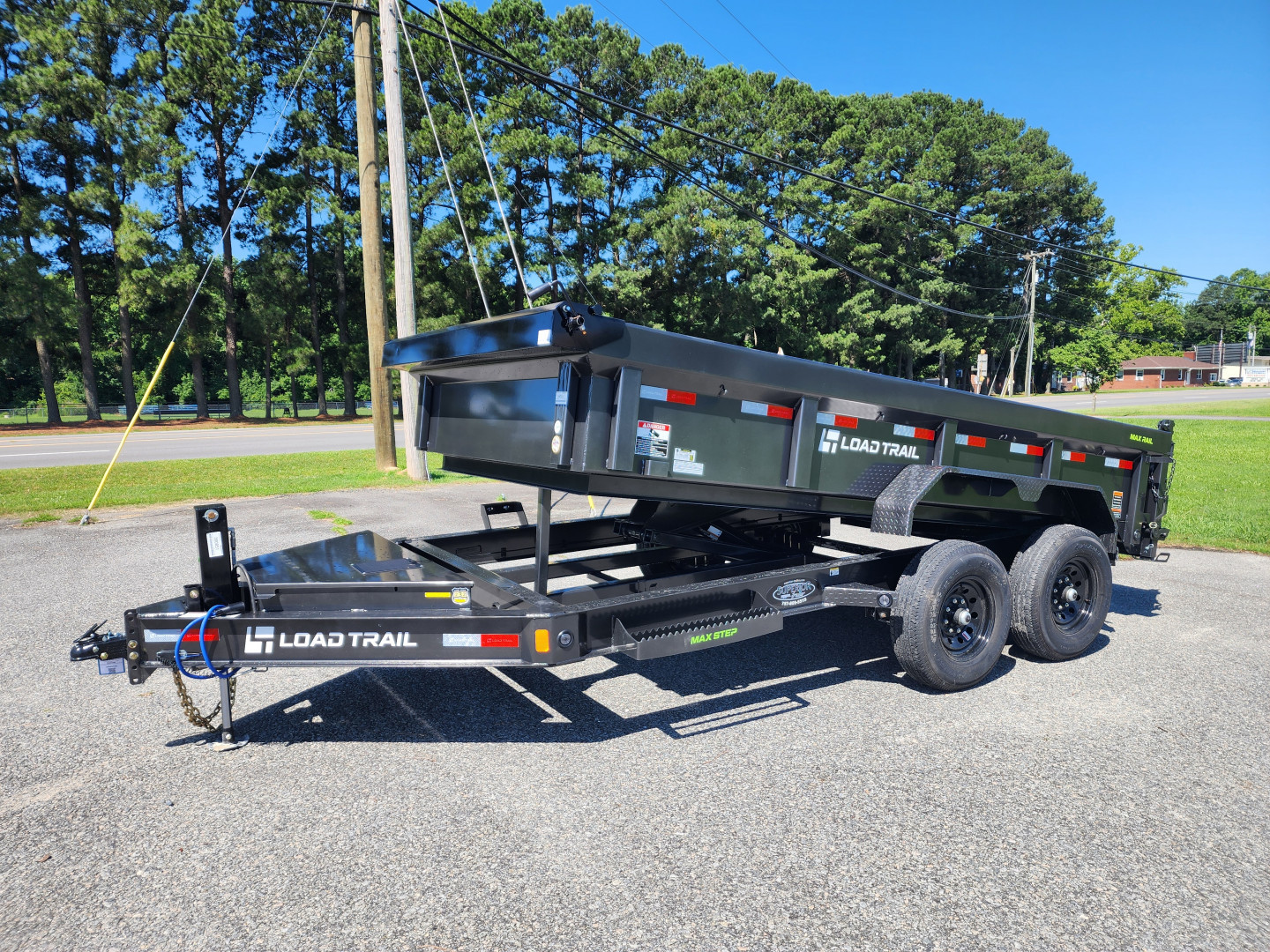 New 2025 Load Trail DL Low Pro 7X14 14K Dump Trailer w/ 2' Sides & Hydraulic Jack