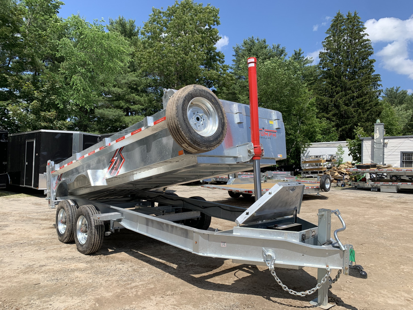 New 2025 Triumph 7x16 Dump Trailer- Galvanized/ 10" I beam/ Tarp kit ...