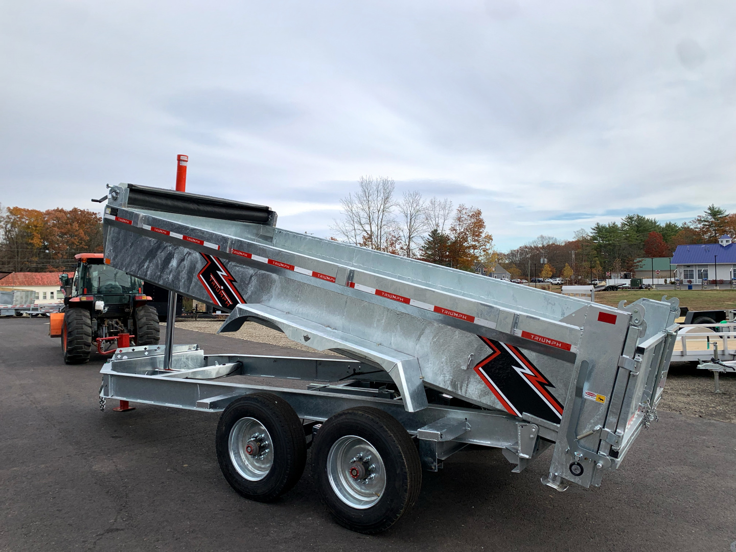 New 2026 Triumph 7x16 Dump Trailer- Galvanized/ 10" I beam/ Tarp kit ...