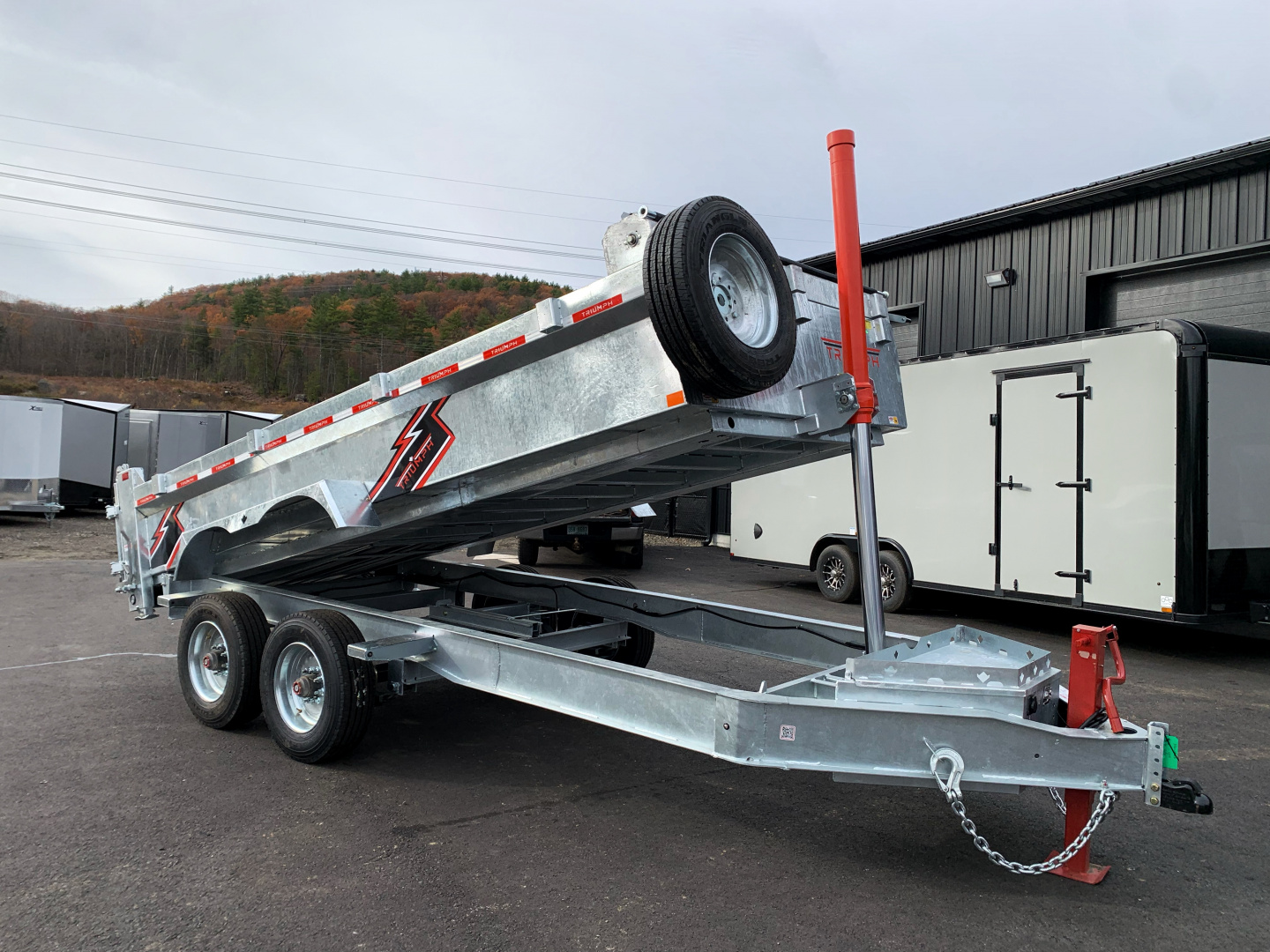 New 2026 Triumph 7x16 Dump Trailer- Galvanized/ 10" I beam/ Tarp kit ...