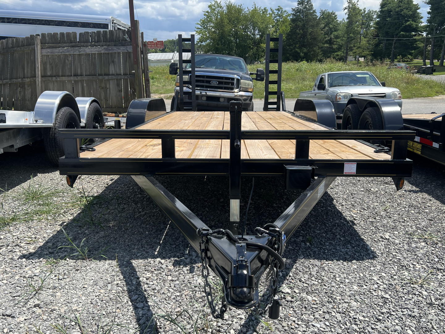 New 2025 P & T Trailers 7K 14+2 ST UP RMPS WOOD Utility Trailer