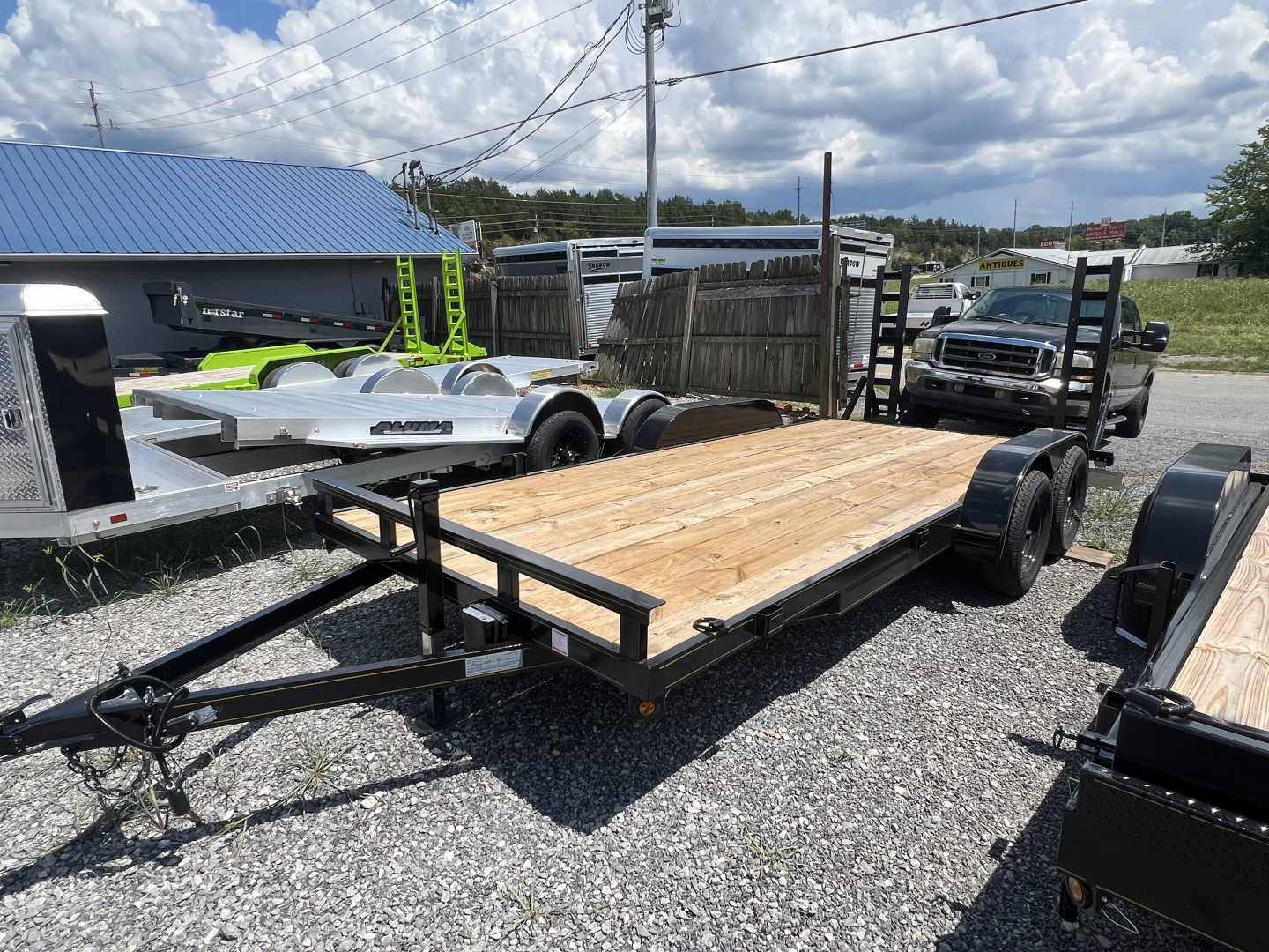 New 2025 P & T Trailers 7K 14+2 ST UP RMPS WOOD Utility Trailer