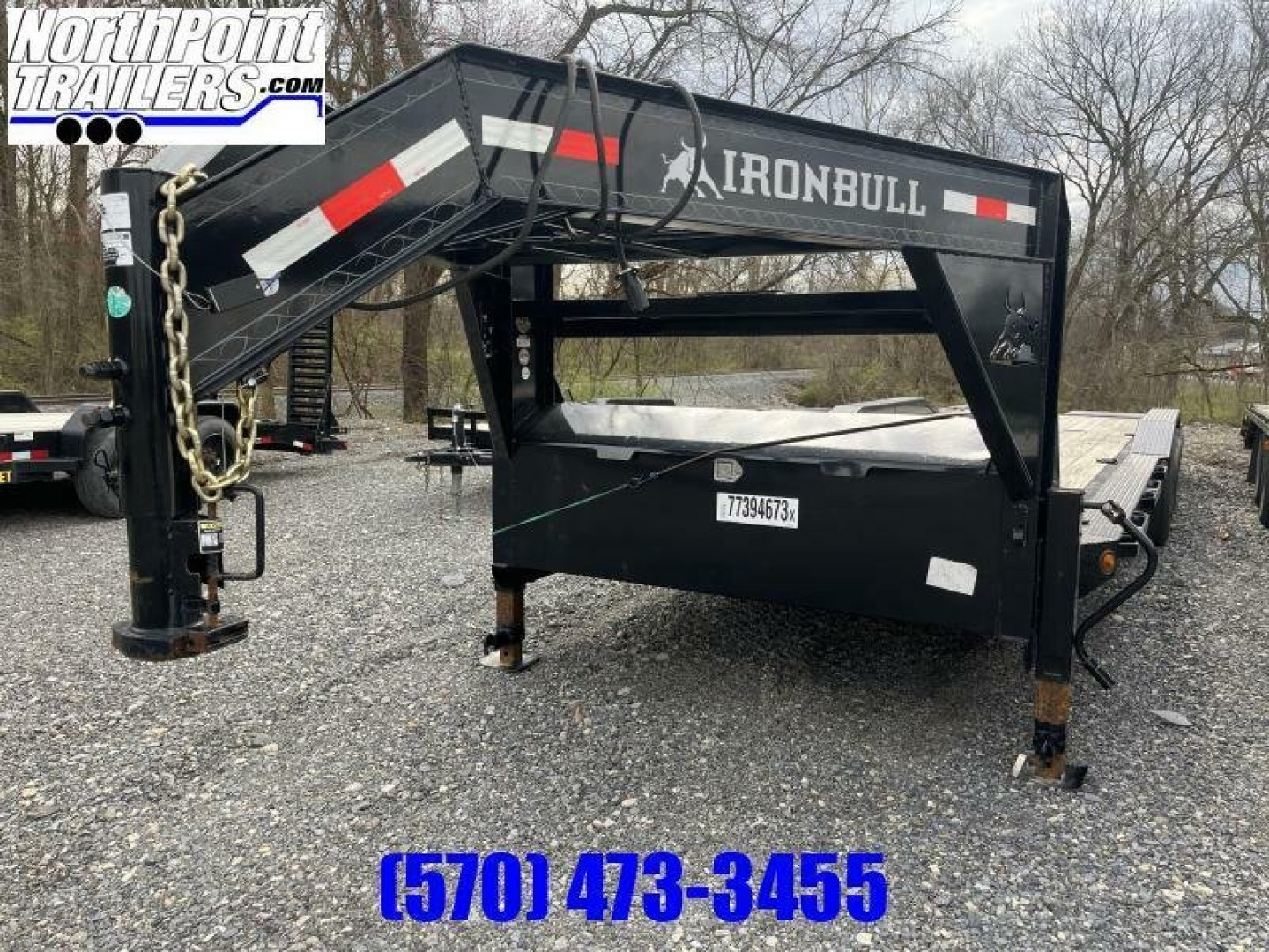 Used **USED** Iron Bull 32' Equipment Trailer w/ Drive-Over Fenders ...