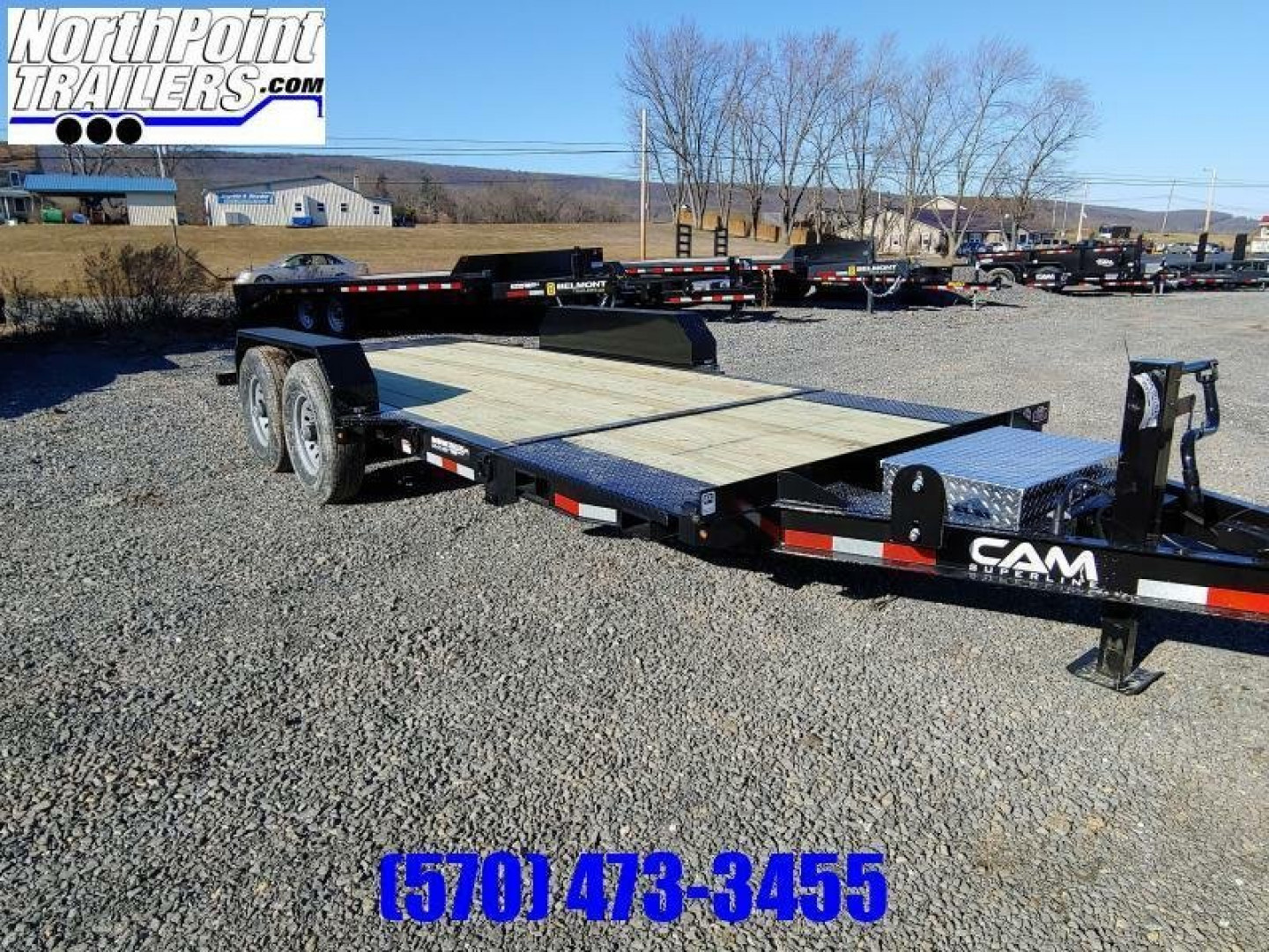 New 2024 Cam Superline 7CAM16+5STTXW Split Deck Tilt Trailer - 83" Width - Removable Fenders