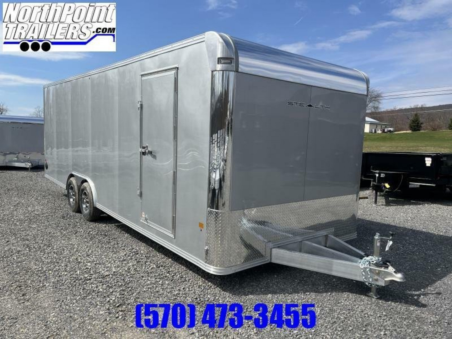 New 2024 ALCOM Stealth 8x24 Car Hauler Trailer - ALUMINUM WHEELS