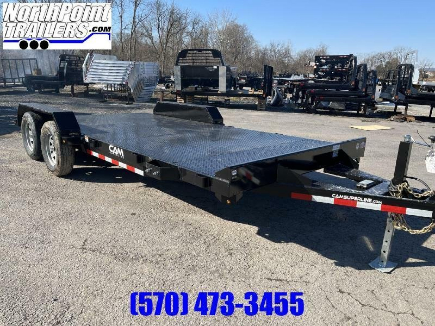 New 2022 CAM SUPERLINE CAM 18' Steel Deck Car Hauler - Black