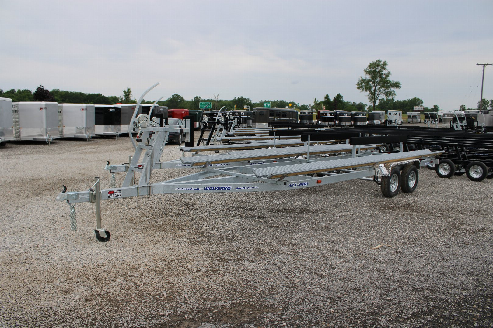 New 2026 Wolverine 24' TANDEM AXLE BUNK STYLE ALL PRO PONTOON TRAILER 48684 Boat Trailer