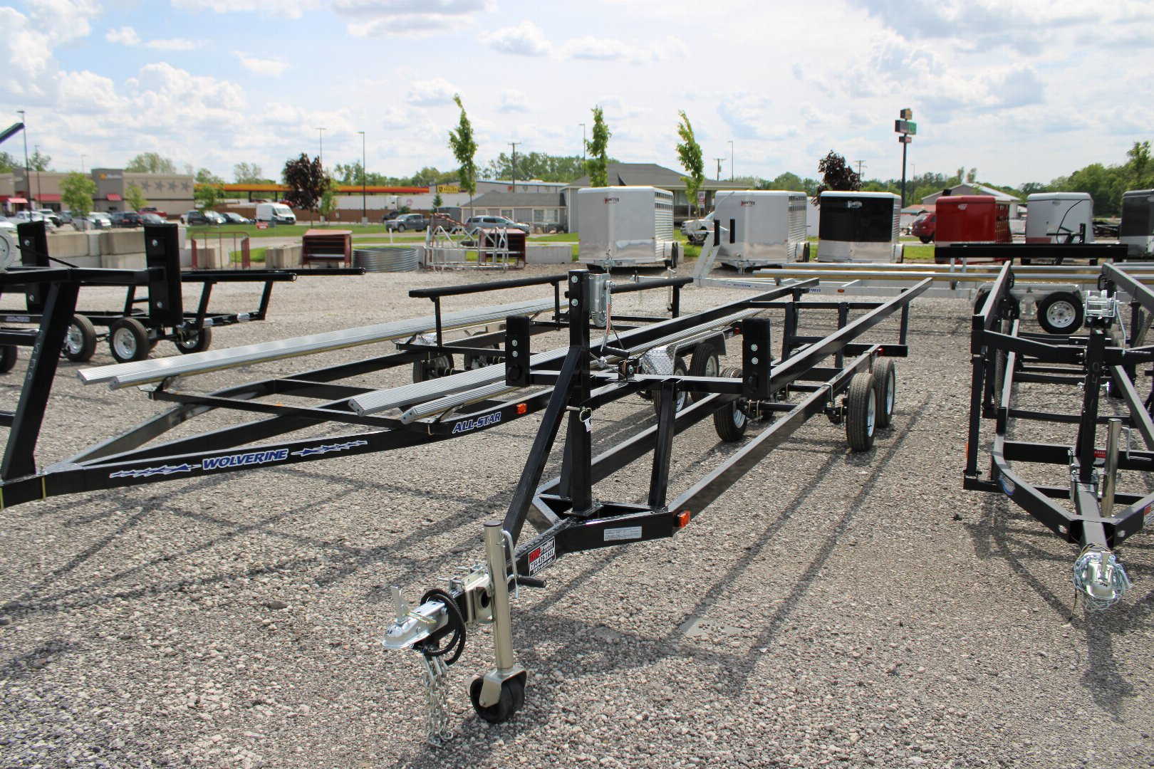 New 2025 Wolverine 24' TANDEM AXLE CRANK UP ALL STAR PONTOON TRAILER 48293 Boat Trailer