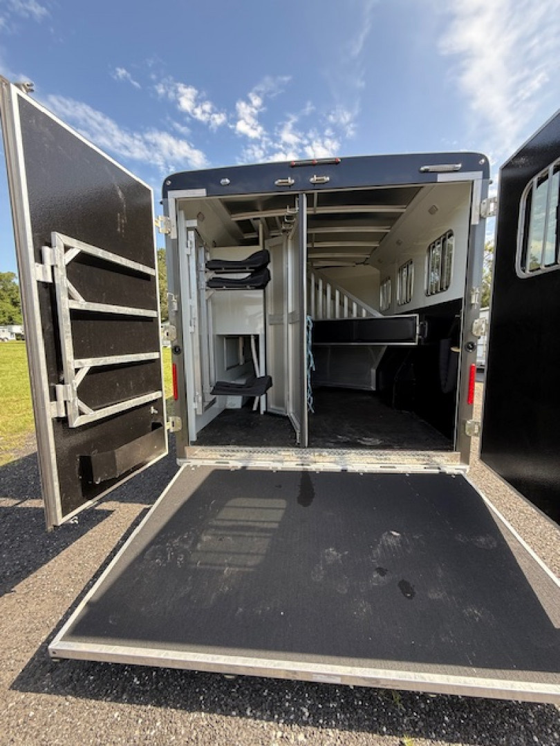 Used 2022 Bison Trailers 8' wide 3 horse Ranger w/9' living quarters ...