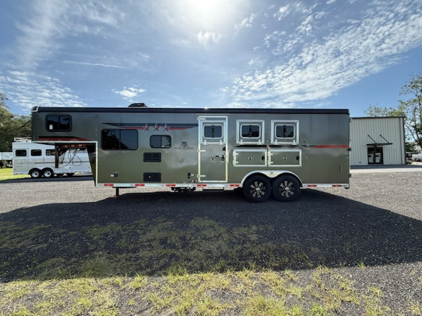 Used 2022 Bison Trailers 8' wide 3 horse Ranger w/9' living quarters ...