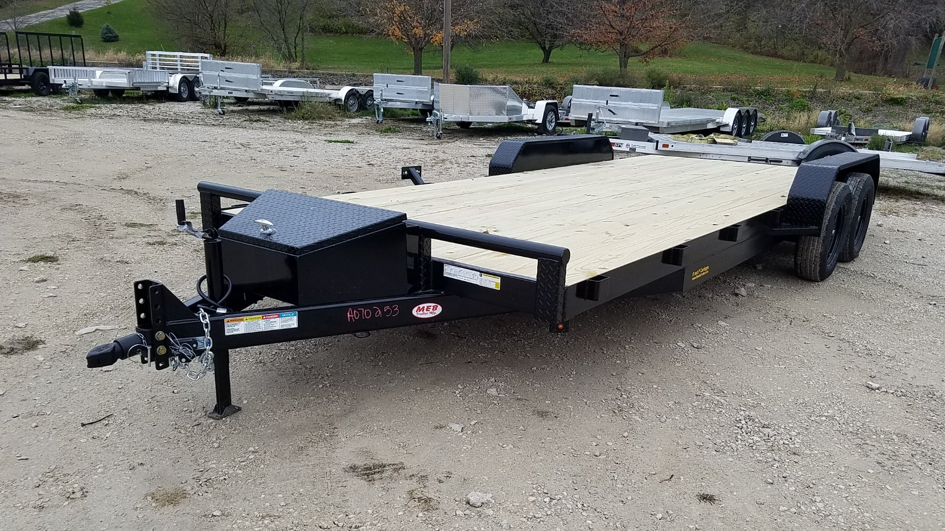 New 2025 MEB 7x18 Open Wood Deck Auto Hauler Car / Racing Trailer