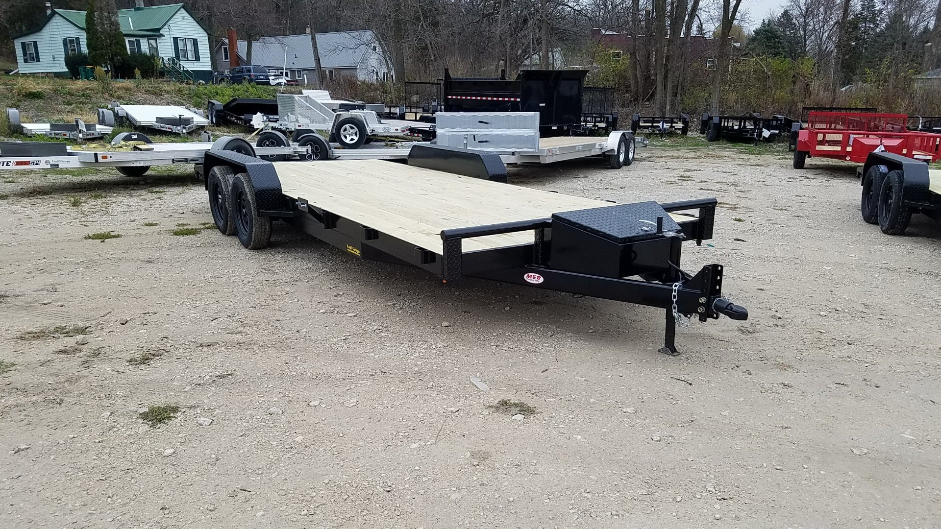 New 2025 MEB 7x18 Open Wood Deck Auto Hauler Car / Racing Trailer