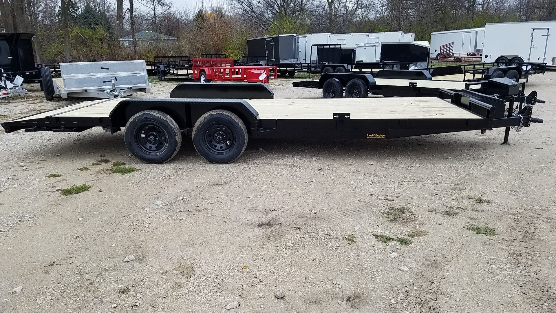 New 2025 MEB 7x18 Open Wood Deck Auto Hauler Car / Racing Trailer