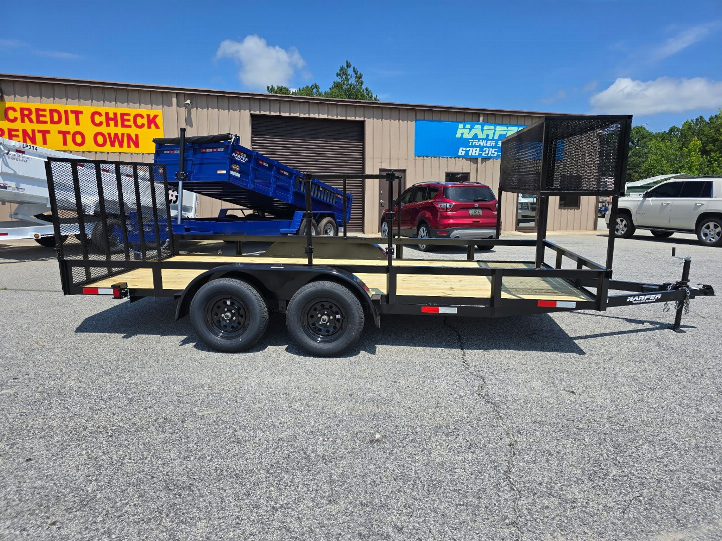 New 2025 CUSTOM 7X16 TANDEM AXLE LANDSCAPE UTILITY WITH BRAKES